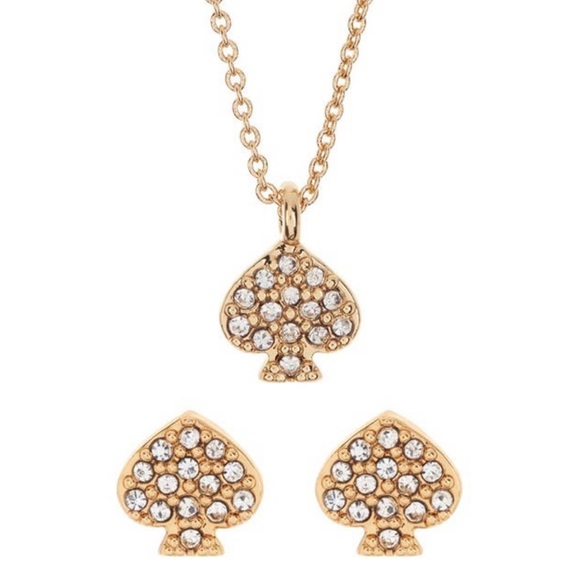kate spade | Jewelry | Kate Spade Pave Pendant And Studs Box Set | Poshmark